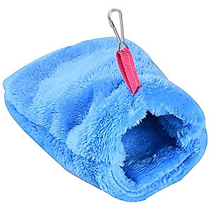 AzsfUfsa53 Hanging Hamster House Hut-Portable-Rats Hut Bed Cushion, Cotton Plush Bedding for Dwarf Hamster, Mouse, Gerbil and Other Pet Small Animals-Solid Color Blue