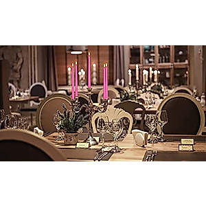 12 Pack Tall Taper Candles - 12 Inch Hot Pink Fuschia Dripless, Unscented Dinner Candle - Paraffin Wax with Cotton Wicks - 10 Hour Burn Time