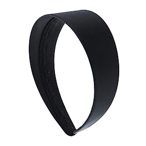 Motique Accessories Black 2 Inch Wide Satin Hard Headband with No Teeth Head band for Women and Girls