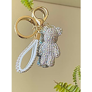 Keychain for woman and girl Crystals in a keychain Fashion pendant for bag or backpack Teddy Bear in Crystals