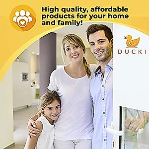 Ducki Door Stopper Wall Protector - Self Adhesive, Quiet, Reusable Shock Absorbent Gel - The Home or Office - Elegant Door Handle Silencer and Wall Protection Solution- (4pk)(White)
