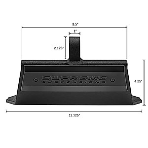 Supreme Suspensions - Universal Heavy-Duty Multi-Function Hitch Skid Plate Compatible with 2" Hitch Receivers | Includes 1x 3/4" D-Ring Shackle with Isolators - Black