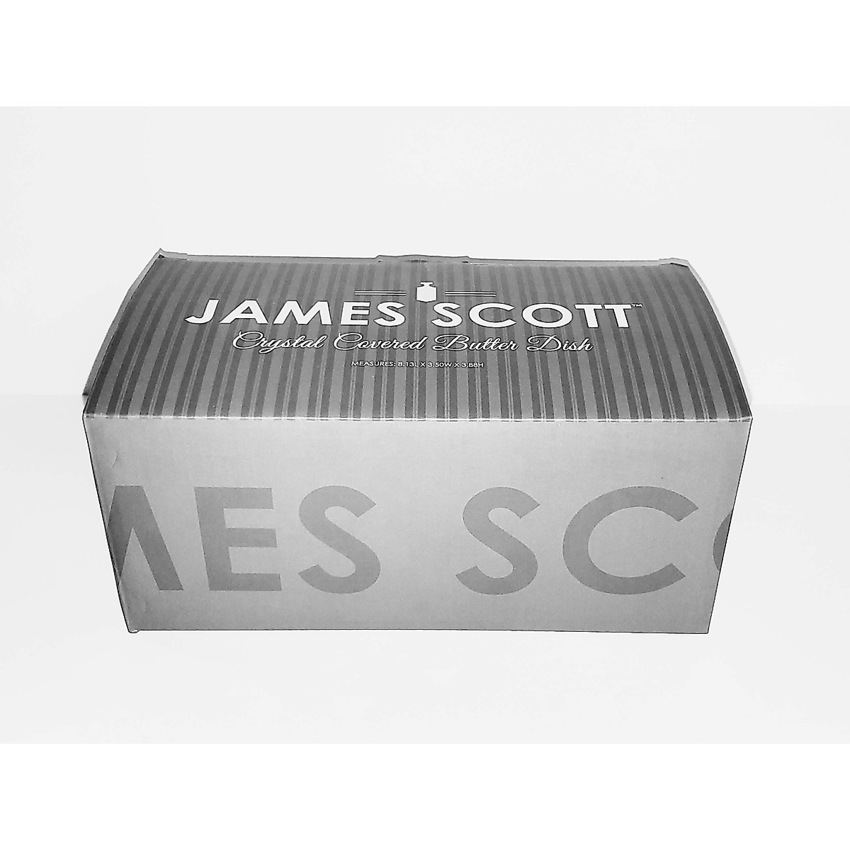 James Scott Glass Butter Dish With Lid, holds a standard stick of butter