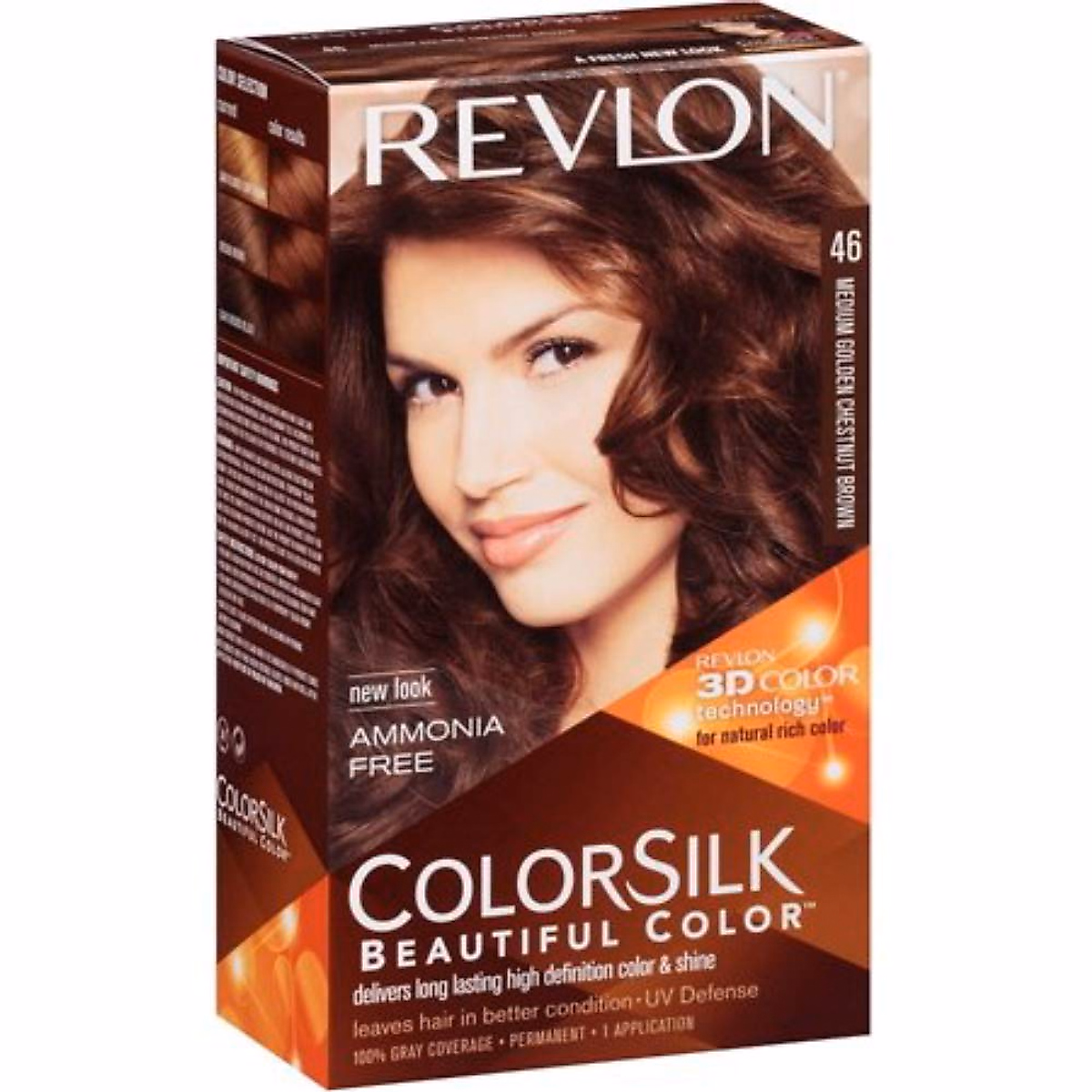 Revlon Colorsilk Beautiful Color, Medium Golden Chestnut Brown [46] 1 ea