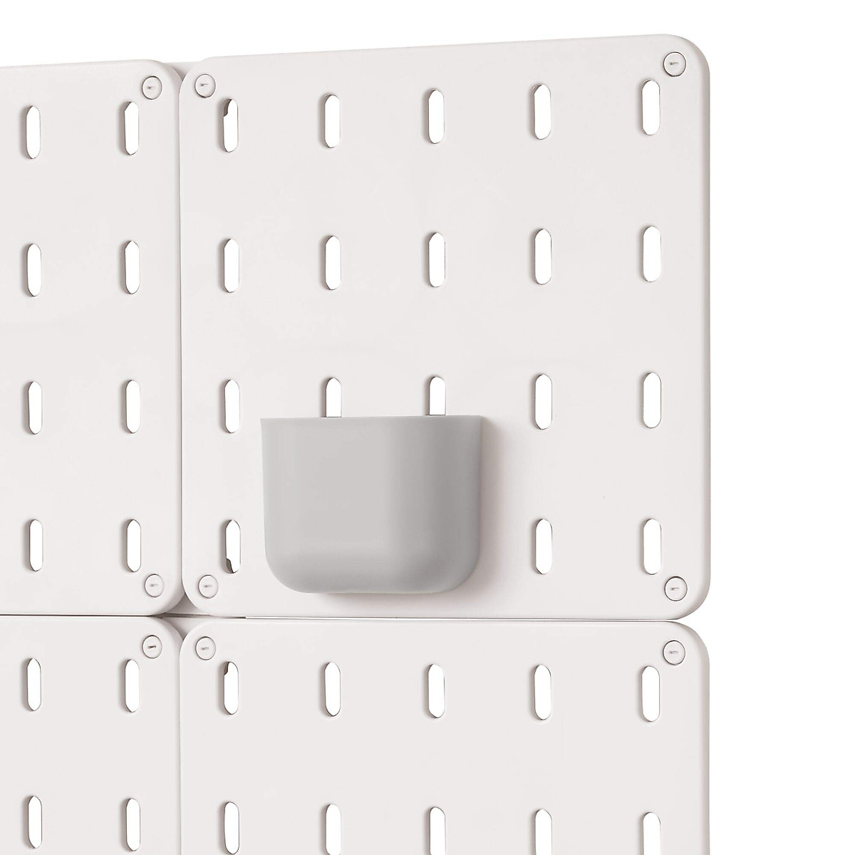 iDesign Cade BPA-Free Plastic Modular Hanging Pegboard Organizer Storage Bin, 5.04" x 3.04" x 4", Gray