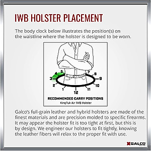 Galco KT428B Kingtuk Inside The Waistband Gun Holster for HK USP Compact 45, Right, Black