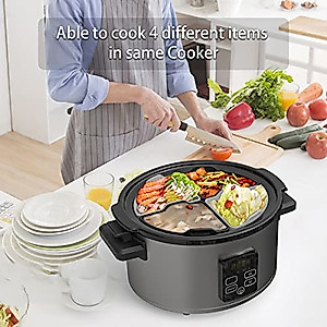 Slow Cooker Liners，Cook Four Things at Once and Easy Clean，Crock Pot Divider，Suitable for 6-8QT Crock，Silicone Crock Pot Liners Oval (4)