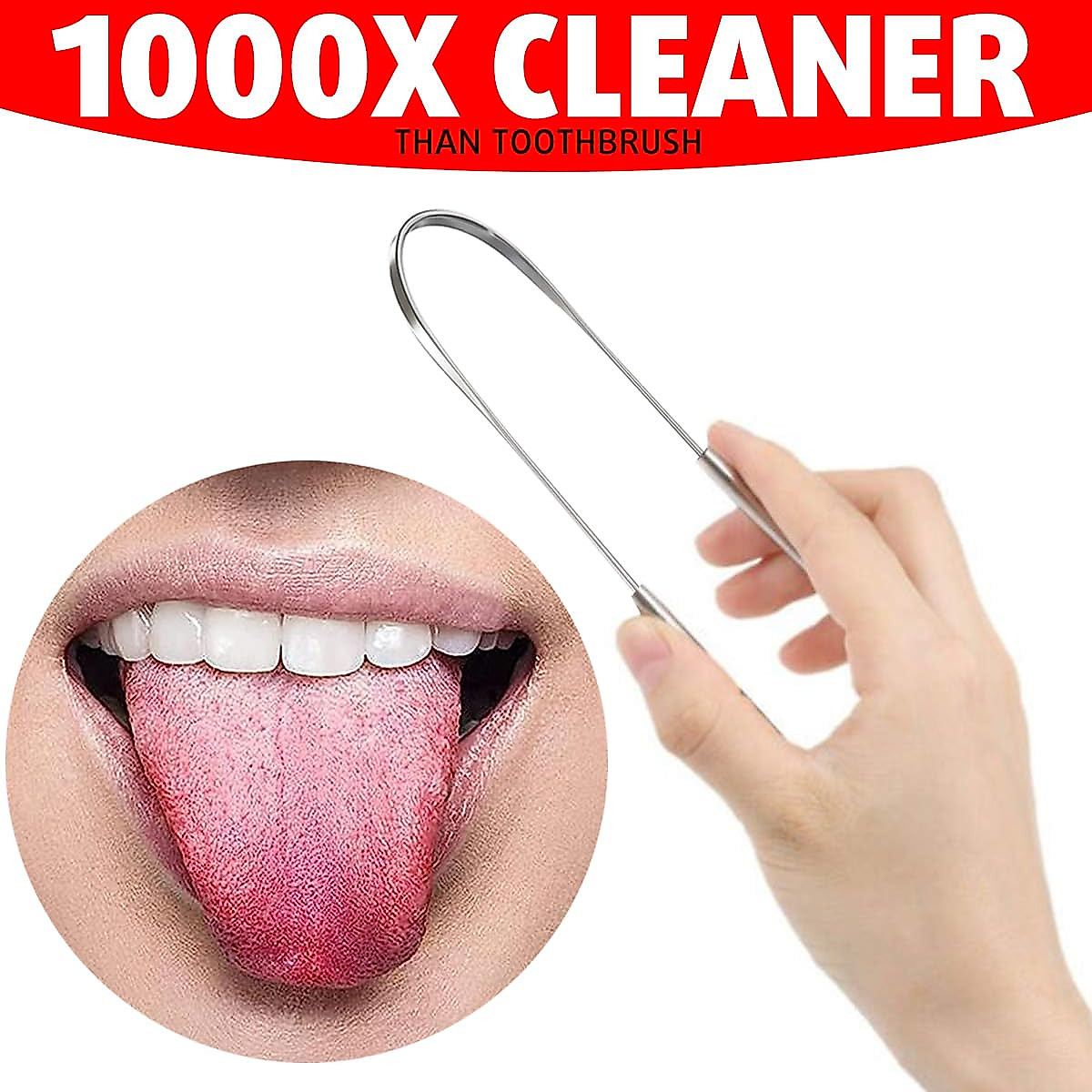 Tongue Scraper, Effective Tongue Cleaner 2 Pack Surgical Stainless Steel Rustproof Tongue Scrapers Reusable Lifetime Dental Scraper with Handy Carrying Store Case - New
