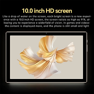 2023 Upgraded Smart Tablet 10 Inch 8Core 4G + 64G Android 8.1 Dual Sim Dual Camera Phone Pad WiFi GPS Phablet Tablet PC US Plug, Gift for Family (Gold)