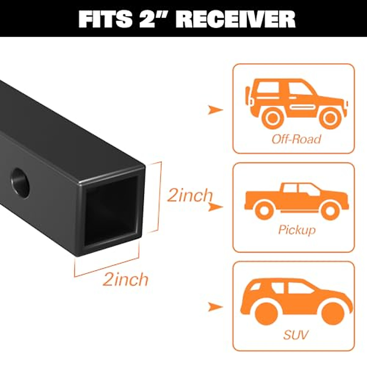 WEIZE 53 x 19 x 4-1/8 Inch Hitch Cargo Carrier, 500 lbs Capacity Steel Hitch Cargo Rack Basket with Net, Strap, Tightener for Car SUV Truck Traveling Camping, 2" Receiver