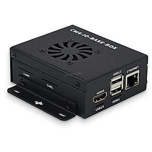 Mini-Computer Based on Raspberry Pi Compute Module 4 (NOT Included) with Mini IO Board Full Ver and Metal Case and Cooling Fan @XYGStudy (CM4-IO-BASE-BOX-B)