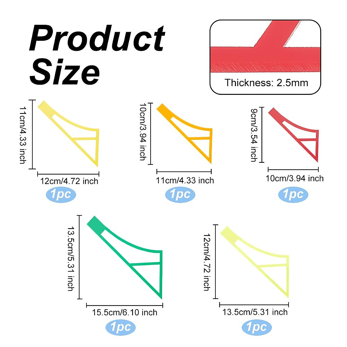 OLYCRAFT 9 Pcs Pet Bandana Sewing Template Set: Arch & Trapezoid Rulers - Acrylic Quilting Templates for DIY Craft Dog Bib Patterns