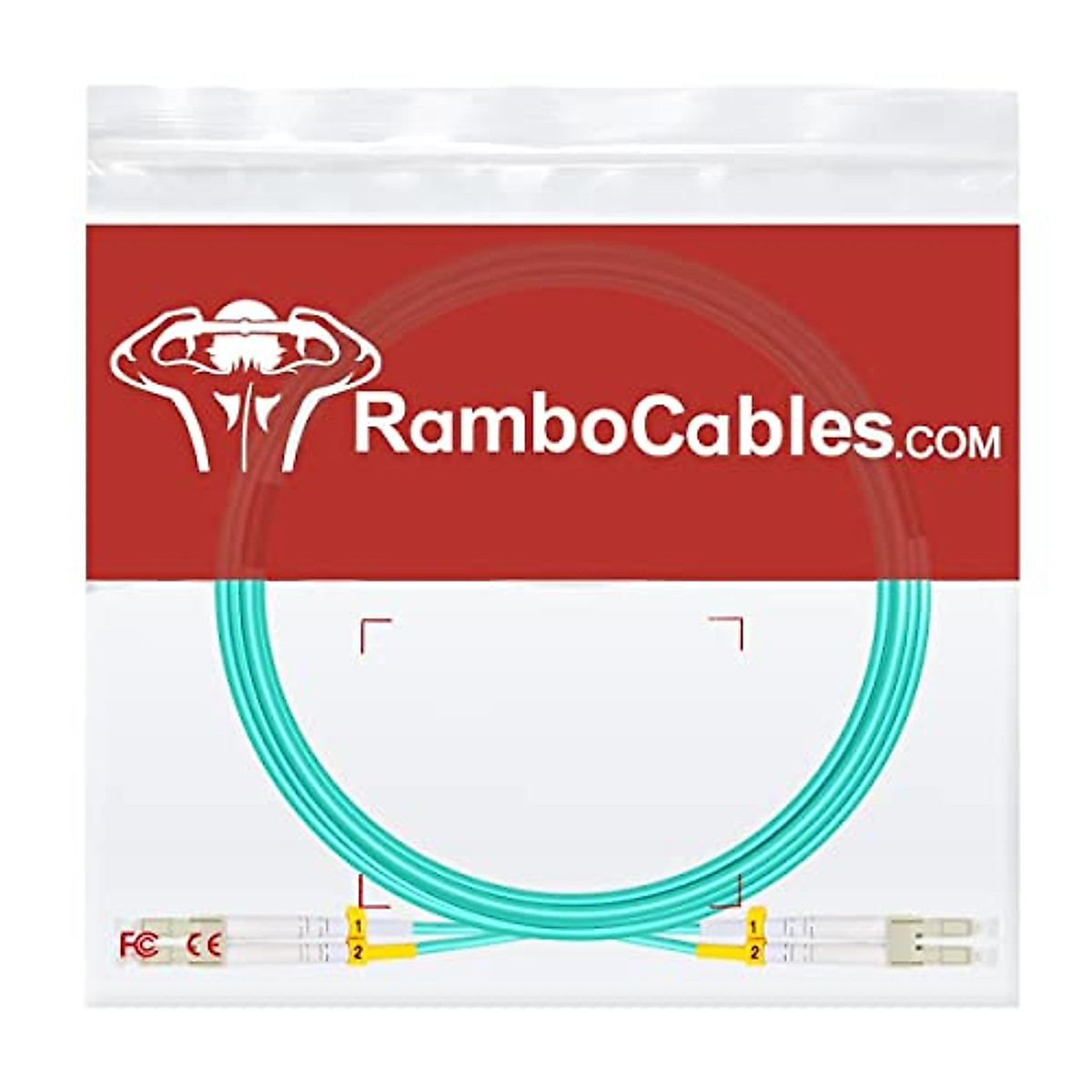 3m(10ft) OM4 LC to LC Fiber Patch Cables, Options 7inch~500ft OM4 Fiber LC to LC Cable, Multimode Fiber Optic Duplex MMF 50/125μm 40G/100G LSZH RamboCables