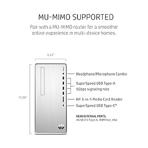 HP Pavilion Desktop PC, AMD Ryzen 3 5300G, 4 GB RAM, 256 GB SSD, Windows 11 Home, Wi-Fi 5 & Bluetooth, 9 USB Ports, Wired Mouse and Keyboard Combo, Pre-Built Tower (TP01-2032, 2021) (Renewed)