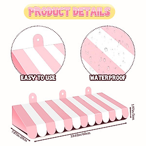 2 Pieces Circus Awnings Decoration, 3D Carnival Tent Striped Awning Wall Decorations for Carnival Circus Theme Party, Carnival Stand, Party Favors Supplies