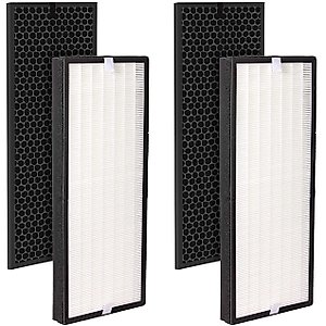 Fette Filter - Air Purifier True HEPA Replacement Filter Set Compatible with Rowenta PU6010 and PU6020 Intense Pure Air XL Purifier Series. Part Number XD6077U0 & XD6066 - Pack of 2