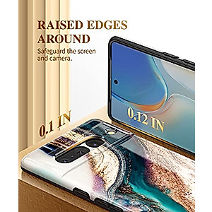 GVIEWIN Google Pixel 7 Pro 6.7" Case, Stylish Marble Pattern TPU Slim Shockproof Protective Cover - Drift Sand/Brown