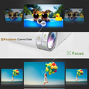 Mini Projector, Vamvo L4200 Portable Video Projector, Full HD 1080P 200” Display Supported; Outdoor Movie Projector 3800 Lux with 50,000 Hrs, Compatible with Fire TV Stick, PS4, HDMI, VGA, AV and USB