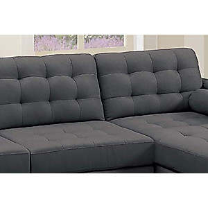 Poundex Sofas, Slate Black