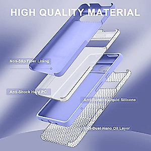 WRJ for Google Pixel 7 Case,Shockproof Liquid Silicone Cover [Upgraded Camera Protection] Slim Fit with Microfiber Lining-Elegant Purple