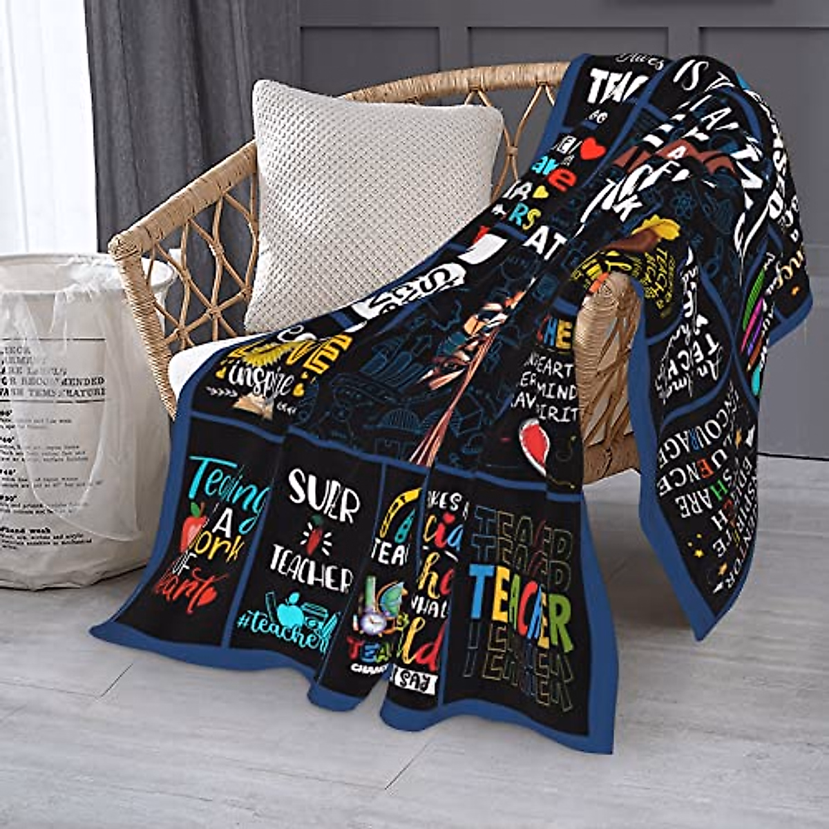 Teacher Gifts Blankets, Teacher Gifts for Women Men, Best Teacher Appreciation Gifts, Teacher Retirement Gifts, Teachers Day Back to School Blanket 60"X 50"