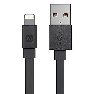 Monoprice Apple MFi Certified Flat Lightning to USB Charge & Sync Cable - 3 Feet - Black | iPhone X, 8, 8 Plus, 7, 7 Plus, 6, 6 Plus, 5S - Cabernet Series