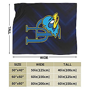 University of Delaware Fleece Blanket, Very Soft Microfiber Flannel Blanket for Couch Warm and Cozy for All Seasons