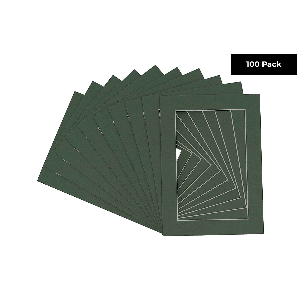4x6 Mat for 5x7 Frame - Precut Mat Board Acid-Free Show Kit with Backing Board, and Clear Bags Hunter Green 4x6 Photo Matte Made to Fit a 5x7 Picture Frame Matboard for Framing, Pack of 100 Mats