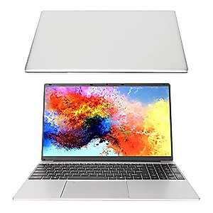 Acogedor 15.6 Inch Full HD Windows 11 Laptop, 16GB RAM and 128GB SSD, with Fingerprint Unlock, Backlight Keyboard, Webcam, Quad Core CPU with 4 Threads, Silver