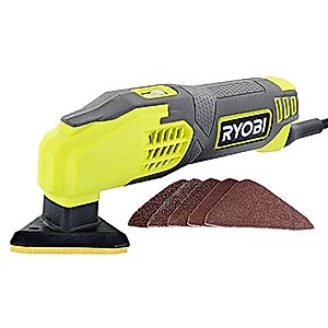 Ryobi DS1200 .4 Amp 13,000 OBM Corded 2-7/8" Detail Sander w/ Triangular Head and 5 Sanding Pads