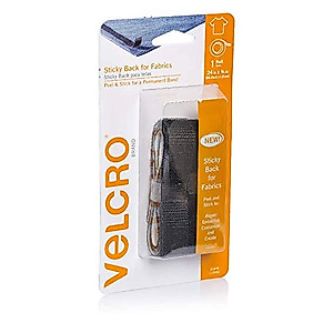 VELCRO Brand Sticky Back for Fabrics | 24" x 3/4" Tape with Adhesive | No Sewing Needed | Cut Strips to Length Permanent Bond to Clothing for Hemming and Closures
