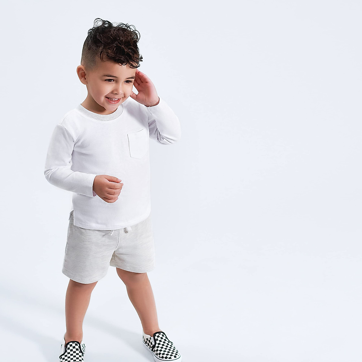 Gerber Baby Boy's Toddler 3-Pack Long Sleeve Pocket Tees, Blue Stripes & Solids, 12 Months