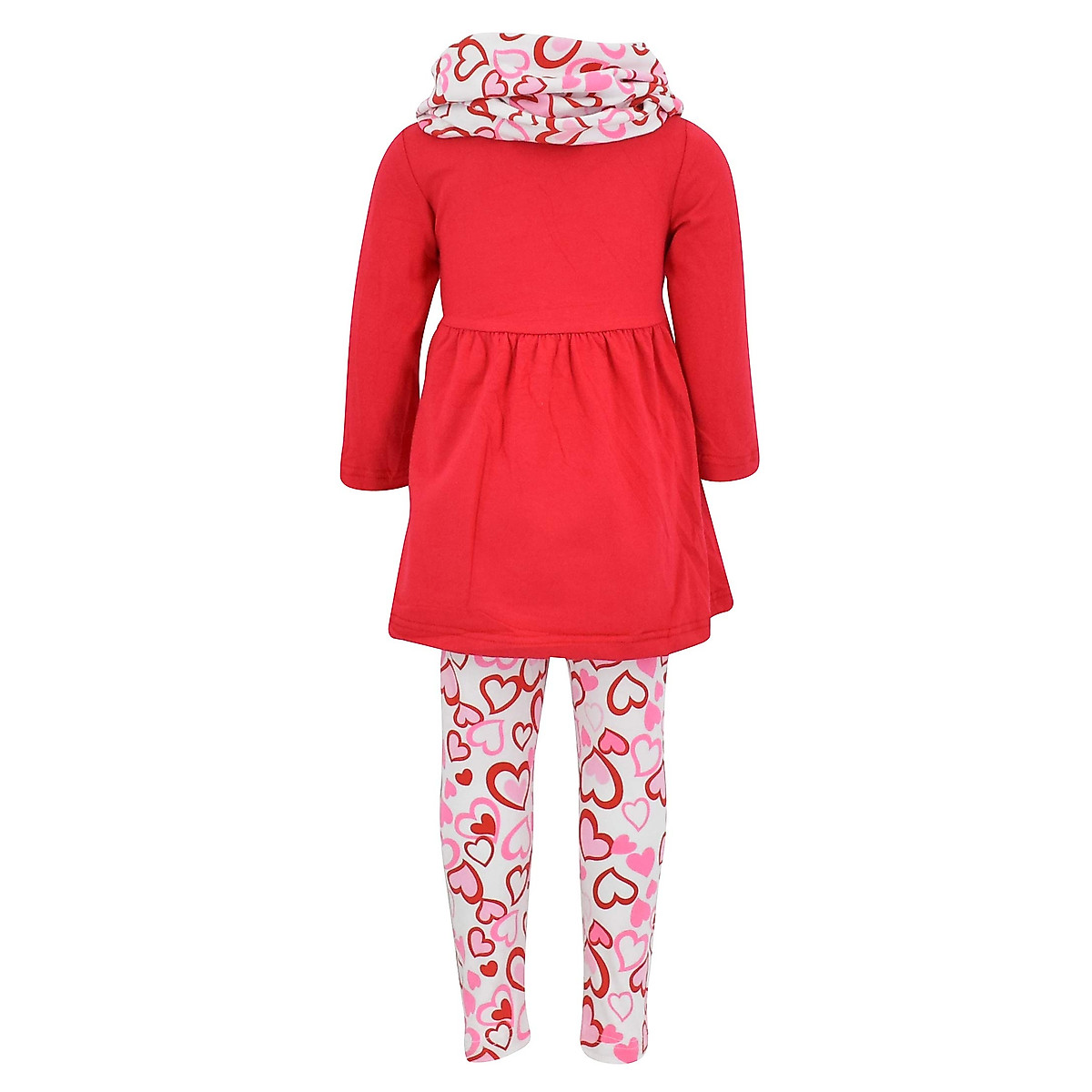 Unique Baby Girls Valentines Day Red & Pink Hearts Toddler Legging Set Outfit (10 Years, Red)