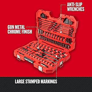 CRAFTSMAN Mechanics Tool Set, 1/4" & 3/8" & 1/2" Drive, SAE/Metric, 121 Piece (CMMT12033)