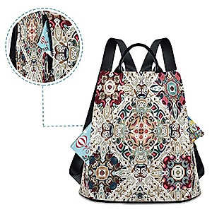 Mcyhzjd Backpack Purse, Mandala Boho Chic Anti-theft Casual College School Ladies Fashion Shoulder Bag