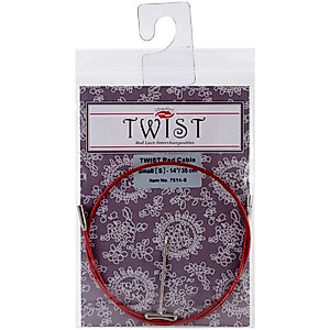 ChiaoGoo 8-Inch Twist Lace Interchangeable Cables, Small, Red (7508-S)