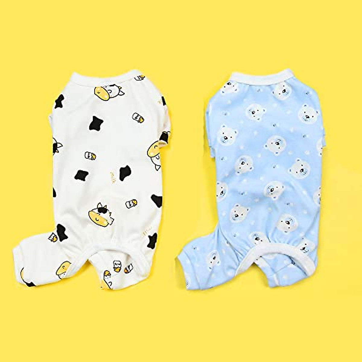 2 Pieces Dog Pajamas Cute Printed for Cotton Puppy Clothes Holiday Festival Party Dogs Costumes Doggie Shirts Cat Outfits Dog Sweatshirt for Small Dogs Cats Boy Girl Clothes