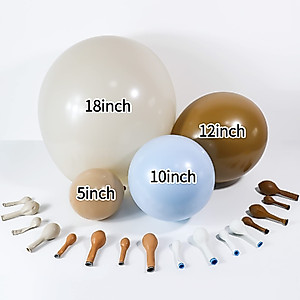 146Pcs Blue and Brown Balloon Garland Kit Double Stuffed Nude Neutral Balloon Arch Kit For Coffee brown baby shower Bridal Wedding Party Birthday Decorations