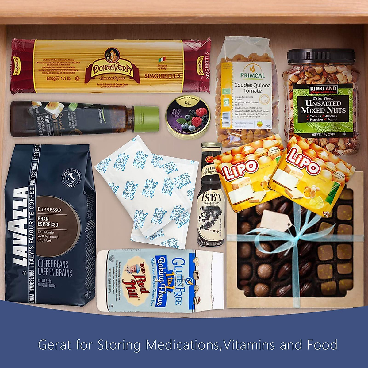 6 Pcs 50 Gram Silica Gel Packs, Transparent Desiccant, Desiccant Packets for Storage, Moisture Packs for Spices Jewelry Shoes Boxes Electronics Storage, Food Safe