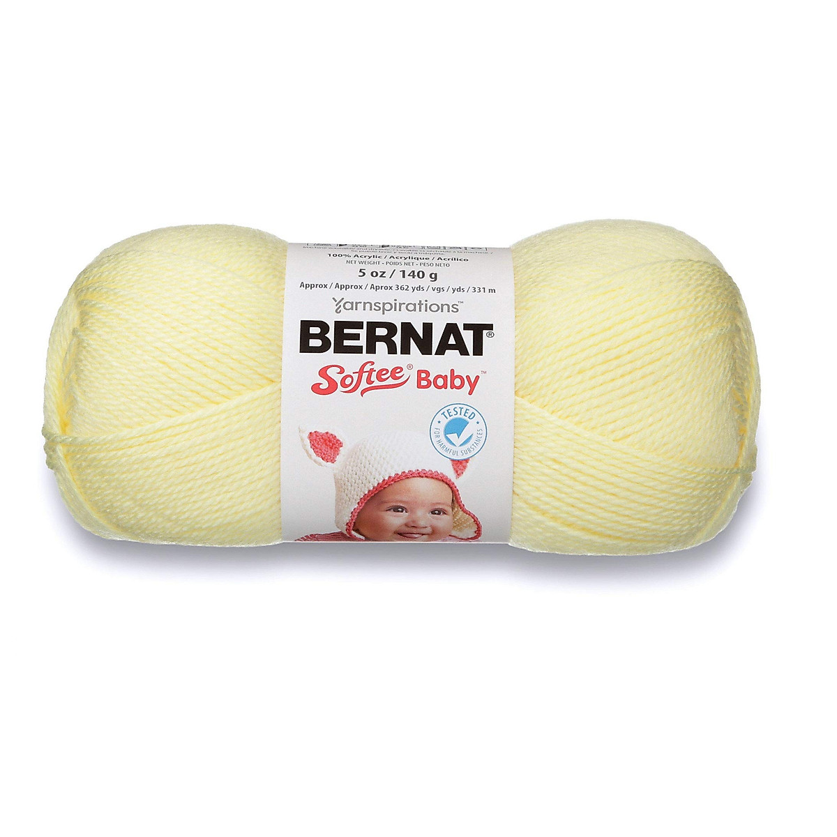Bernat Softee Baby Solid Yarn - (3) Light Gauge 100% Acrylic - 5oz - Lemon - (3-Pack)