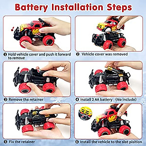 Hymaz Remote Control Car for Girls 3-5 6 7 8-12 Gifts, Pink/Purple RC Racing Car & Truck & One Button Deformation & 360°Rotating Drifting Car Robot Toys for Kids Girls Boys (1.43 red rc Cars)