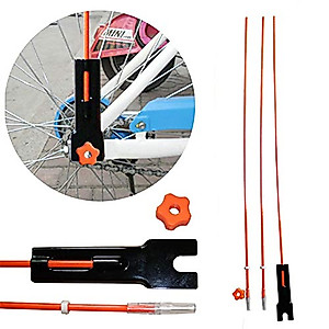 Bike Safety Flags with Pole and Mount, Cycling Safety Flag with Heavy Duty Fiberglass Pole, Orange Safty Flag Bicycle Safety Flag with Bicycle Mounting Bracket - 6 Feet