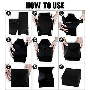 RUSPEPA Recycled Cardboard Gift Boxes - 5"X 5"X 3" - Small Gift Box with Lids for Craft, Cupcake and Cookies - 30 Pack - Black