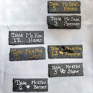 Cohas Slate Wedding and Event Place Cards Includes 20 Small 2 by 5 Inch Slate Pieces, Refill Kit, No Marker