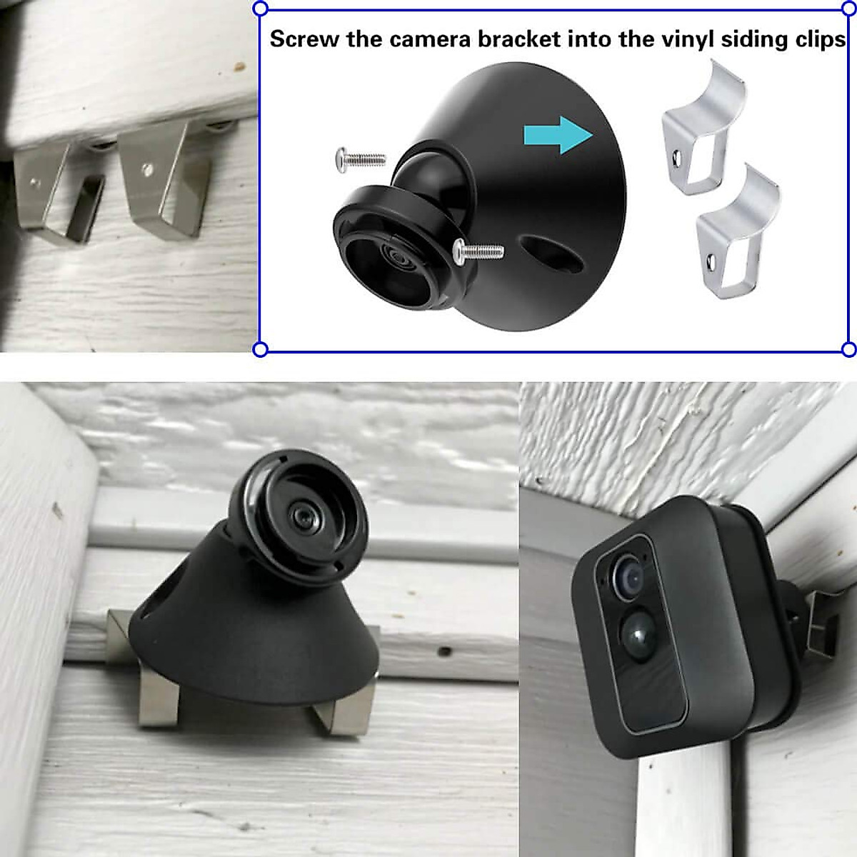 Blink XT2 Clips for Vinyl Siding, No-Hole Needed Siding Camera Hooks Outdoor Cam Hanger for Mounting Blink Xt2/Xt Cameras Home Security System (20 Pack)