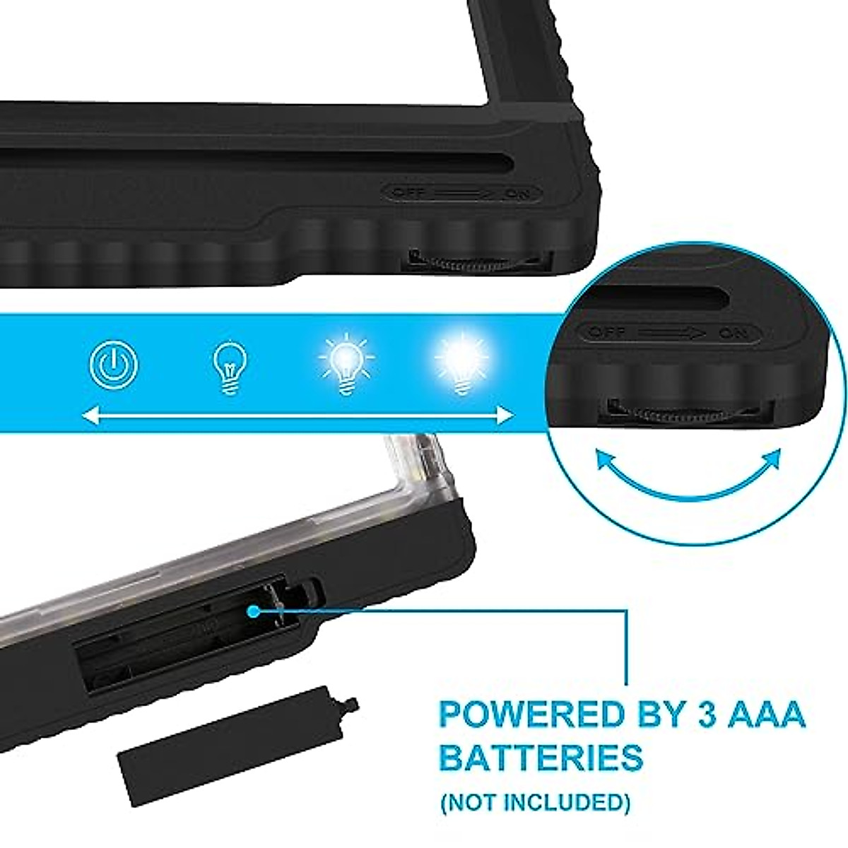 5X Magnifying Glass with Light 43 Ultra-Bright LEDs, Large Page Magnifying Glass for Reading, Lightweight Handheld Magnifier for Elderly People,Low Vision,Book Lovers