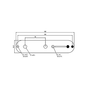 Rubatone Guitar Control Plate for Fender Tele Telecaster Squier Style Electric Guitar Metal Black 34.2mm Width.