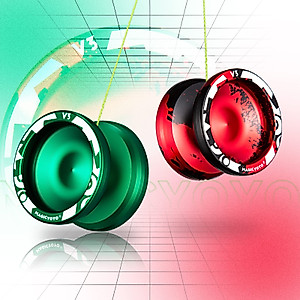 MAGICYOYO V3 Responsive Yoyo Pack of 2, Professional Dual Purpose Yoyo for Beginner, Metal Allloy Yoyo with KK Bearings + Removal Bearing Tool + Axle + 2 Bags + 12 Yoyo Strings