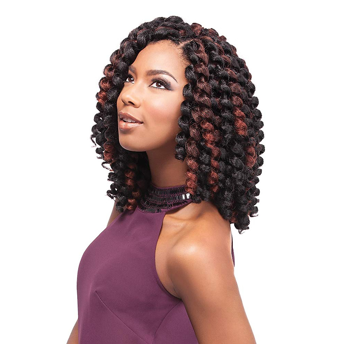 6 Packs Deal!!! JAMAICAN BOUNCE 26" - Sensationnel African Collection Crochet Braid (6-PACK, 1B Off Black)