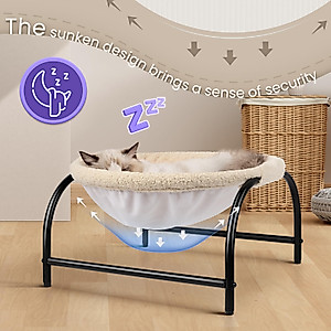 JUNSPOW Cat Bed Dog Bed Pet Hammock Bed Cat Sleeping Cat Supplies Pet Supplies Whole Wash Stable, Detachable, Breathable, Easy Assembly Indoors Outdoors, 16.9 in x 16.9 in x 9.5 in